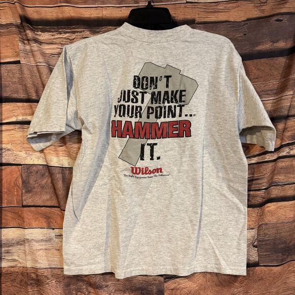 Wilson | Shirts | Vintage Wilson Hammer It Tshirt Mens L Gray 9s ...